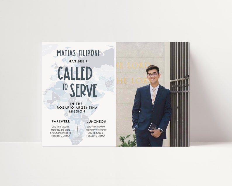 Editable LDS Missionary Announcement: Map Design (5x7, Corjl) - Etsy