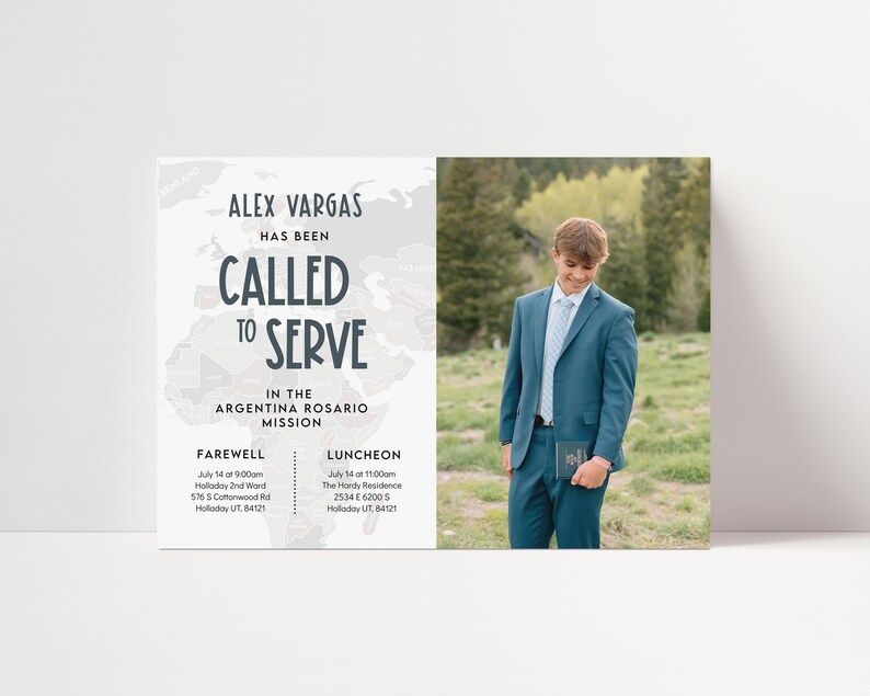 Editable LDS Missionary Announcement: Map Design (5x7, Corjl) - Etsy ...