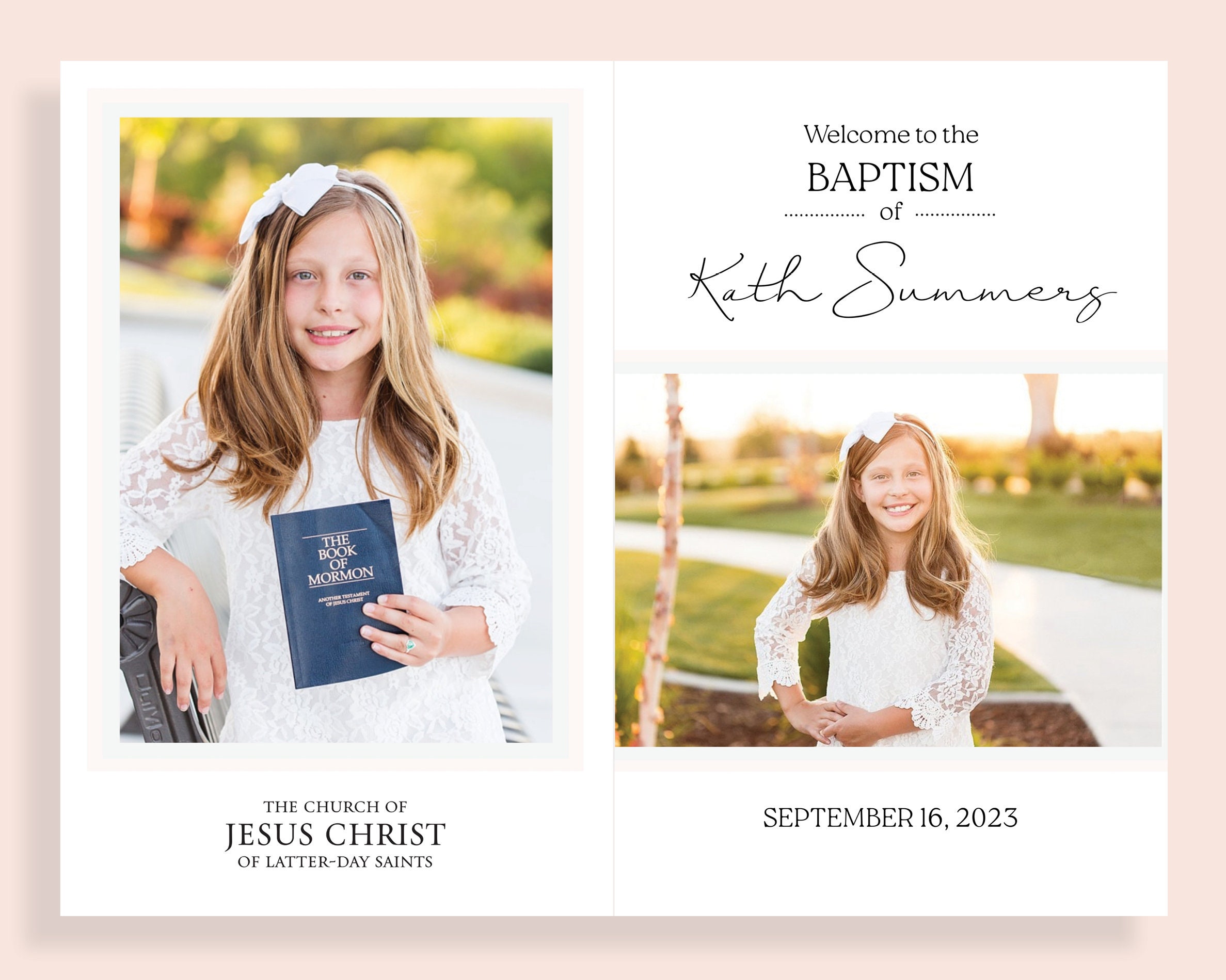 EDITABLE LDS Baptism Program Printable Custom LDS Baptism - Etsy Australia