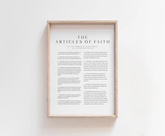 The Articles of Faith Digital Download Lds Proclamation | Etsy