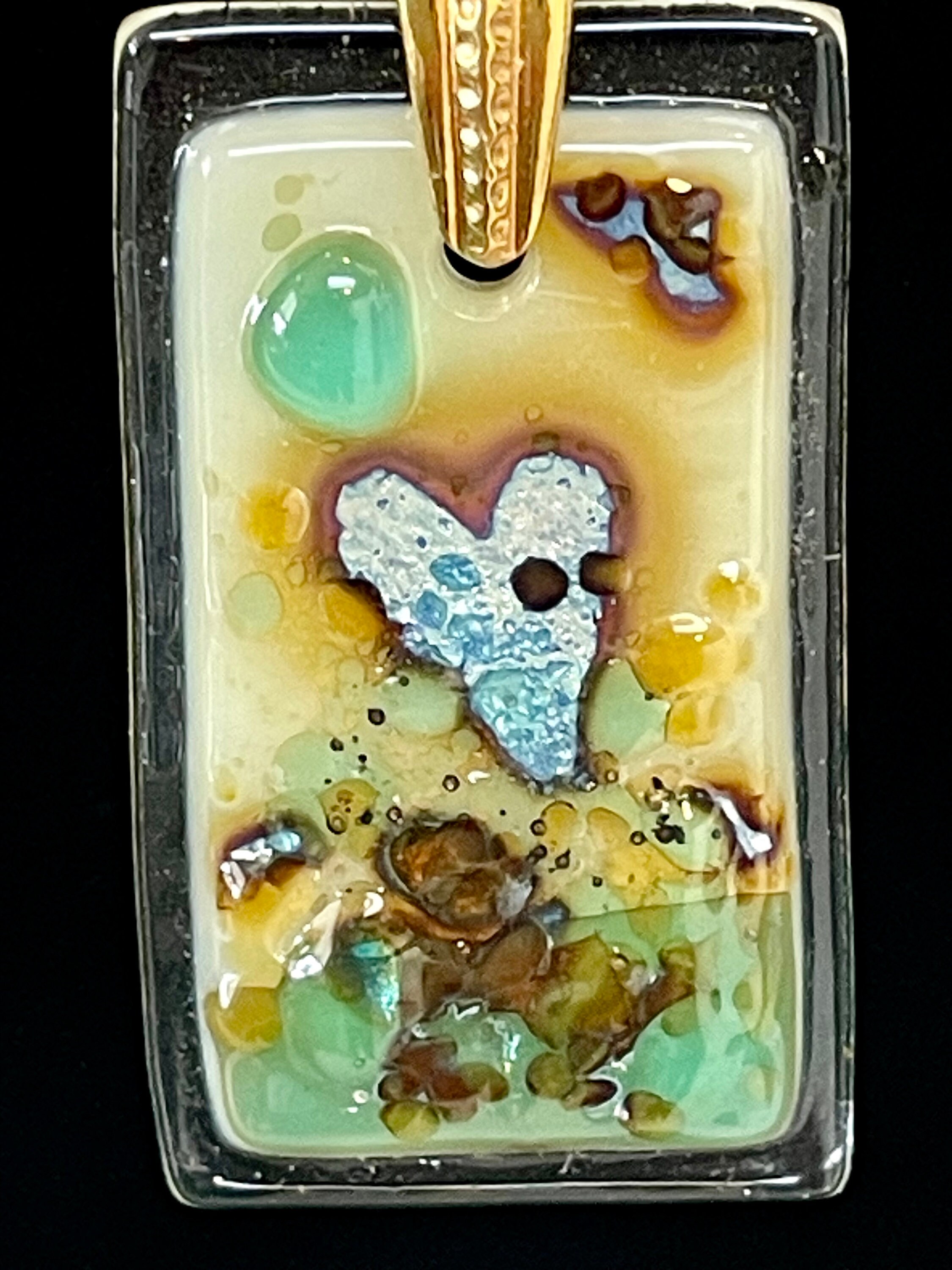 Reactive Silver Glass Pendant, Gift for Mom, Gift for Friend, Gift for ...