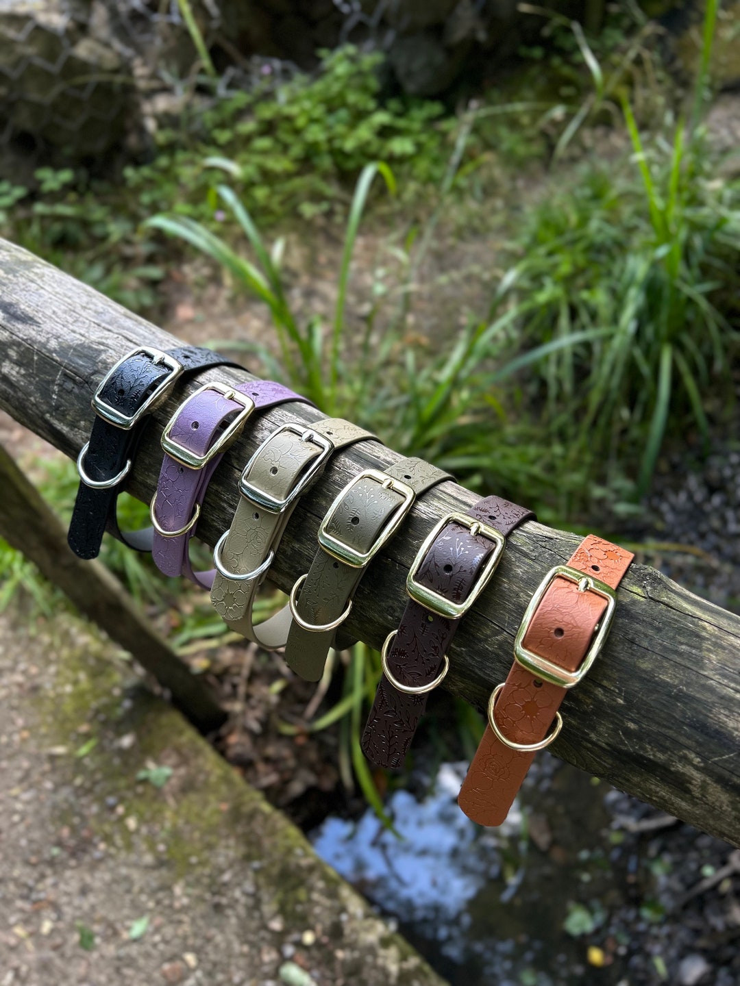 Waterproof Dog Collar Personalised Printed Biothane Custom Print Floral ...