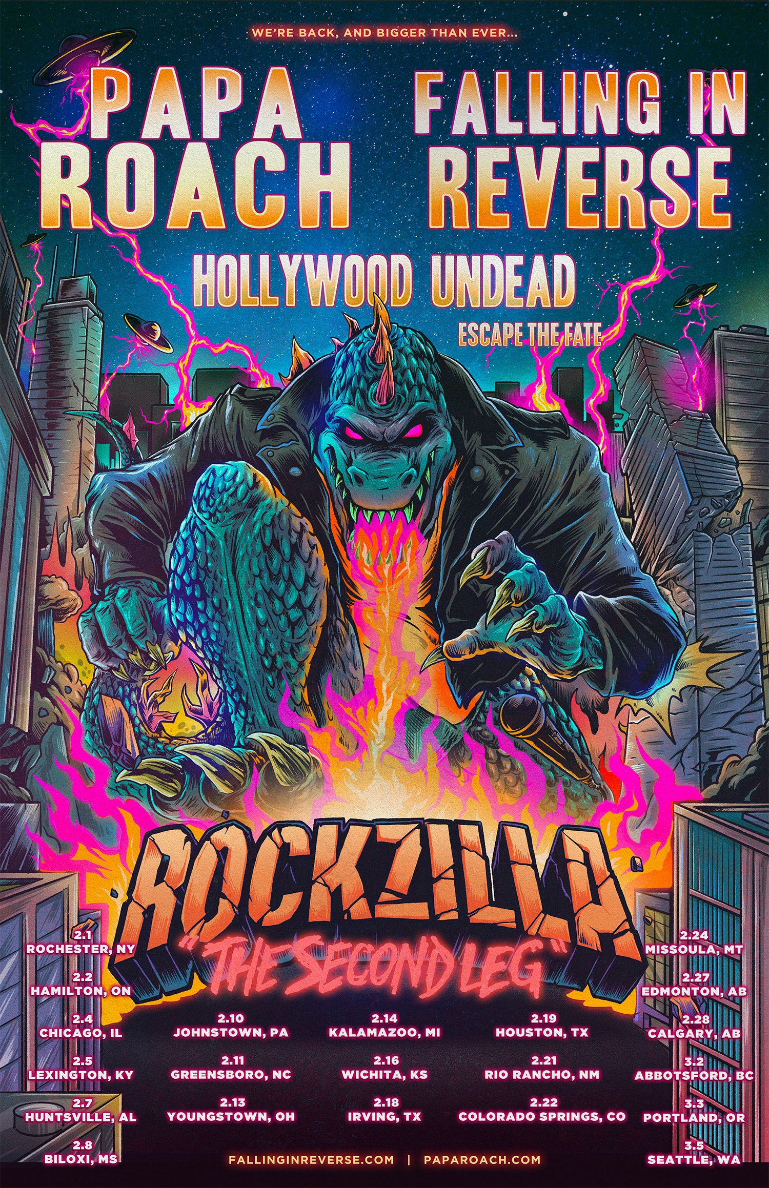 Rockzilla The Second Leg Tour 2023 Poster