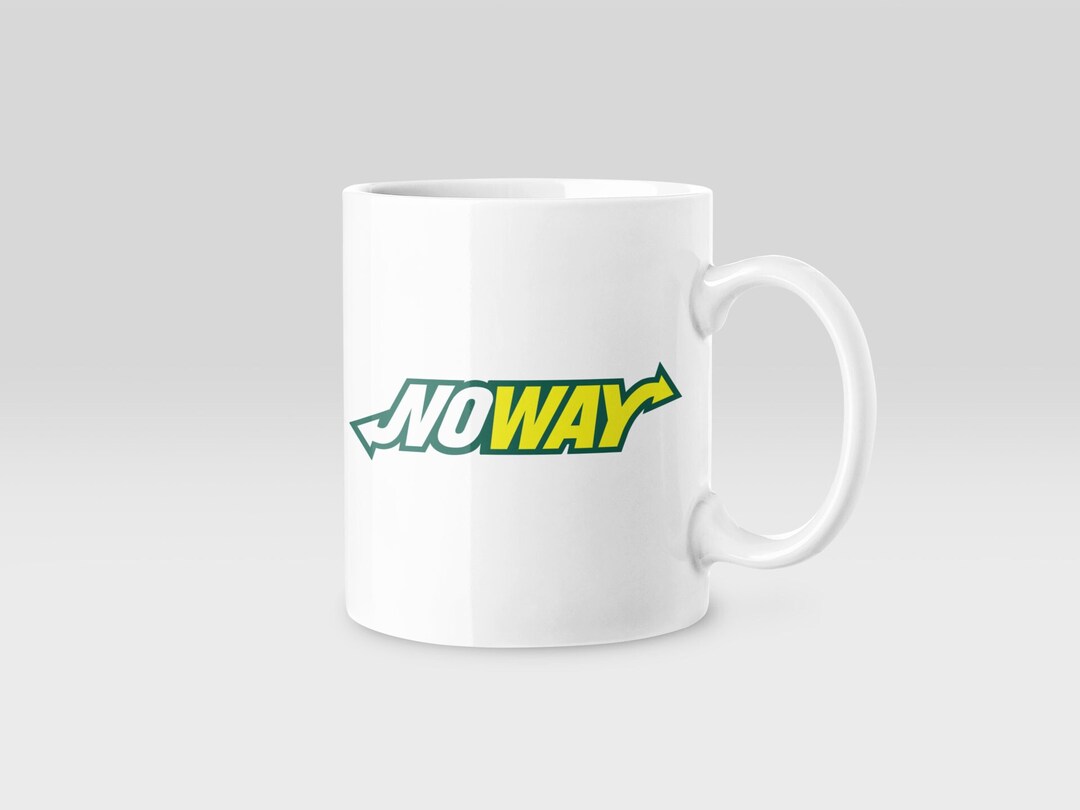 Funny No Way Parody White Ceramic Mug, No Way Sandwich Brand Label ...