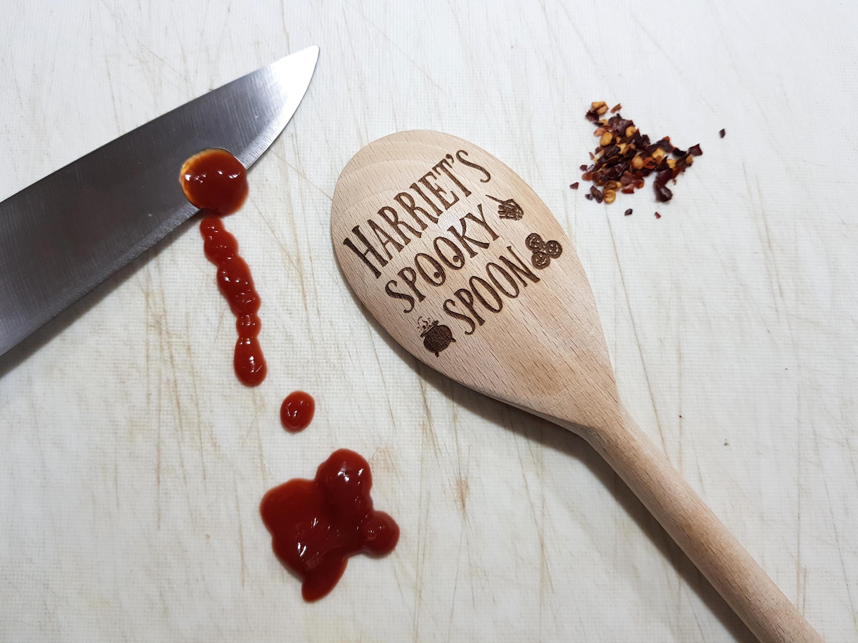 Halloween Spoon, Spoon Personalized With Name, Spooky Witch Wooden ...