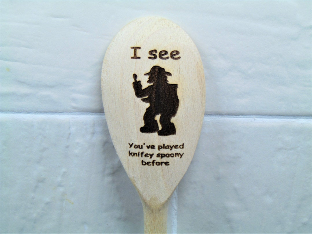 Funny Knifey Spoony Meme Engraved Wooden Joke Spoon Gift, 10 Inches - Etsy