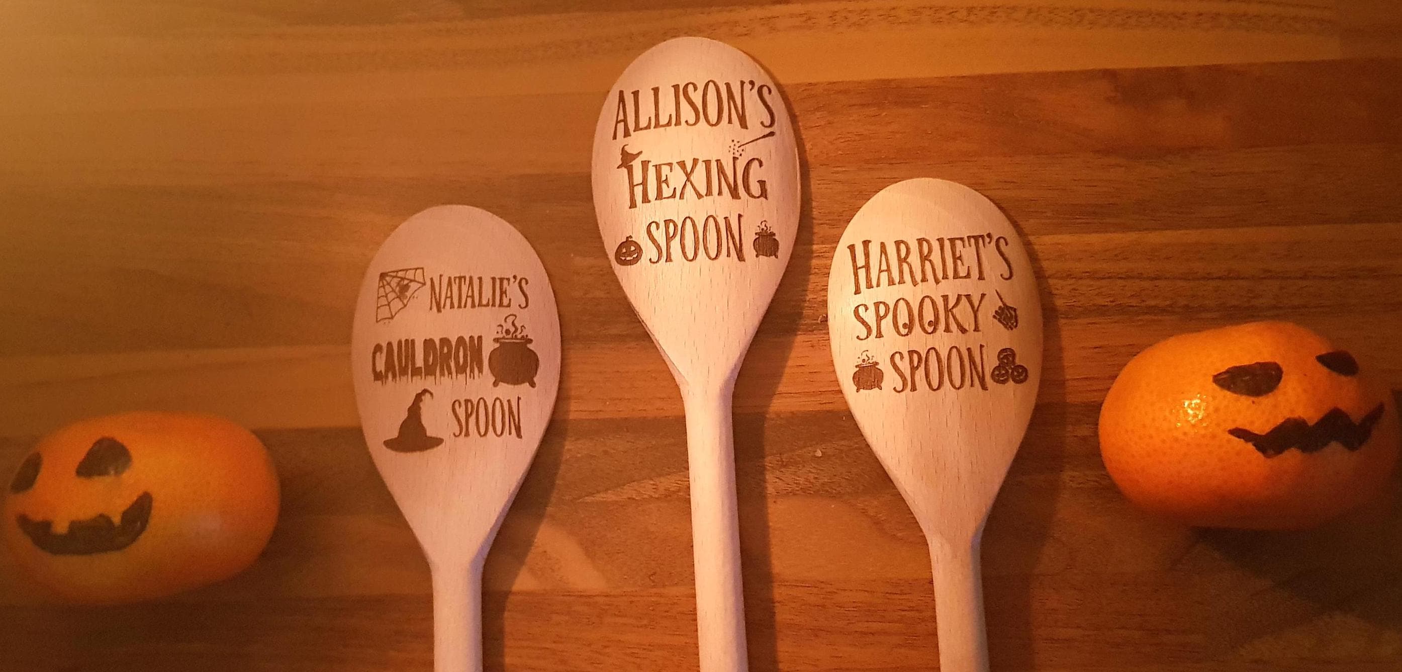 Halloween Spoon, Spoon Personalized With Name, Spooky Witch Wooden ...