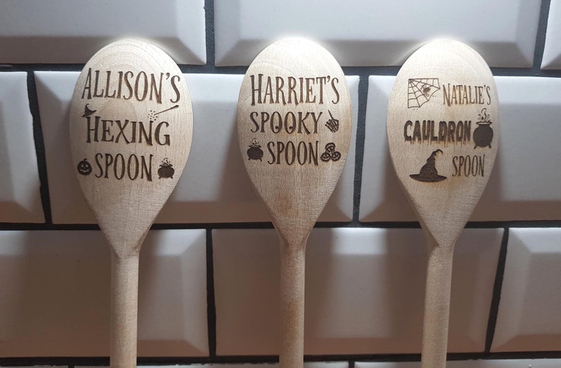 Halloween Spoon, Spoon Personalized With Name, Spooky Witch Wooden ...