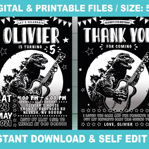 Godzilla Printables - Etsy