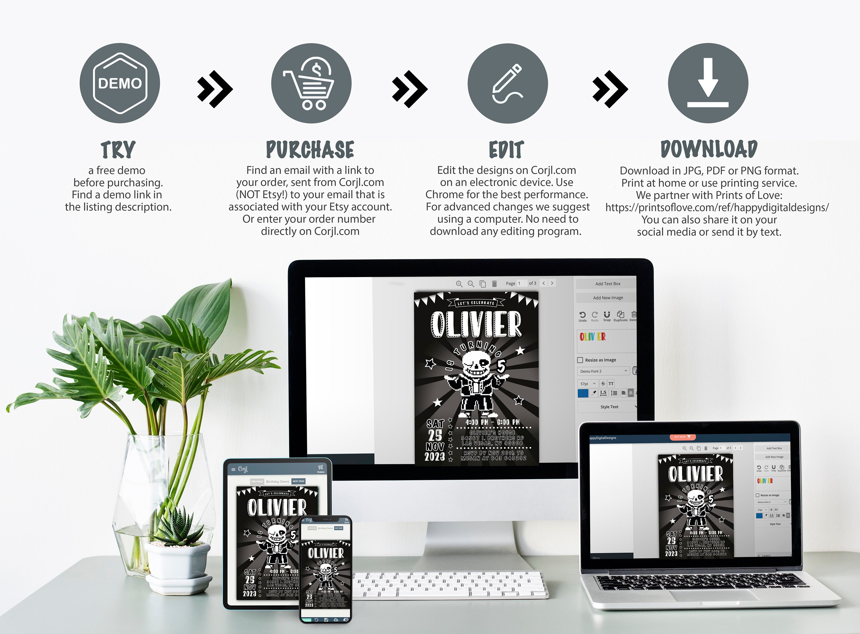 Undertale Invitation for Birthday Party Game Invite Self Edit - Etsy