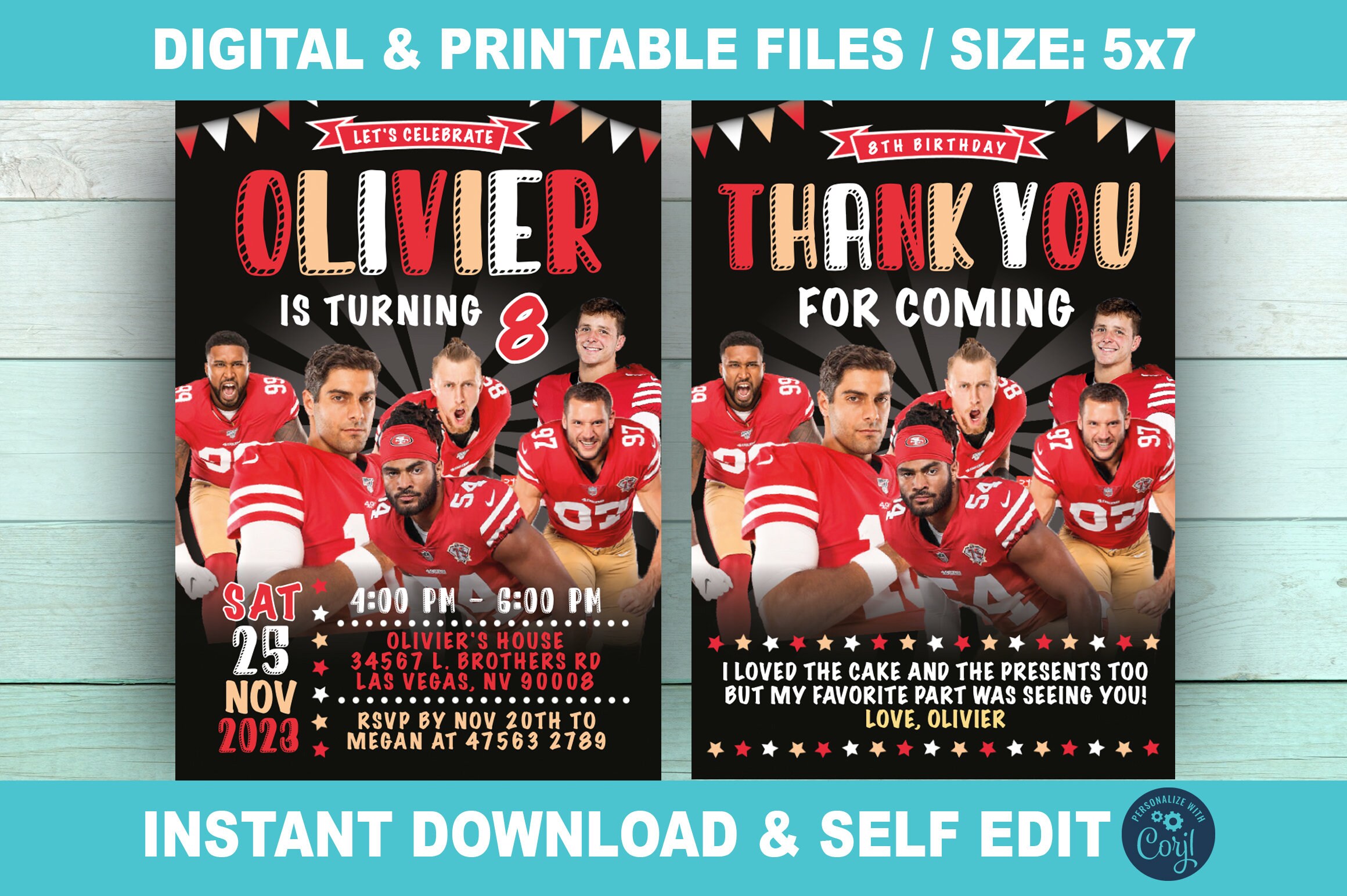 Football Invitations 49ers