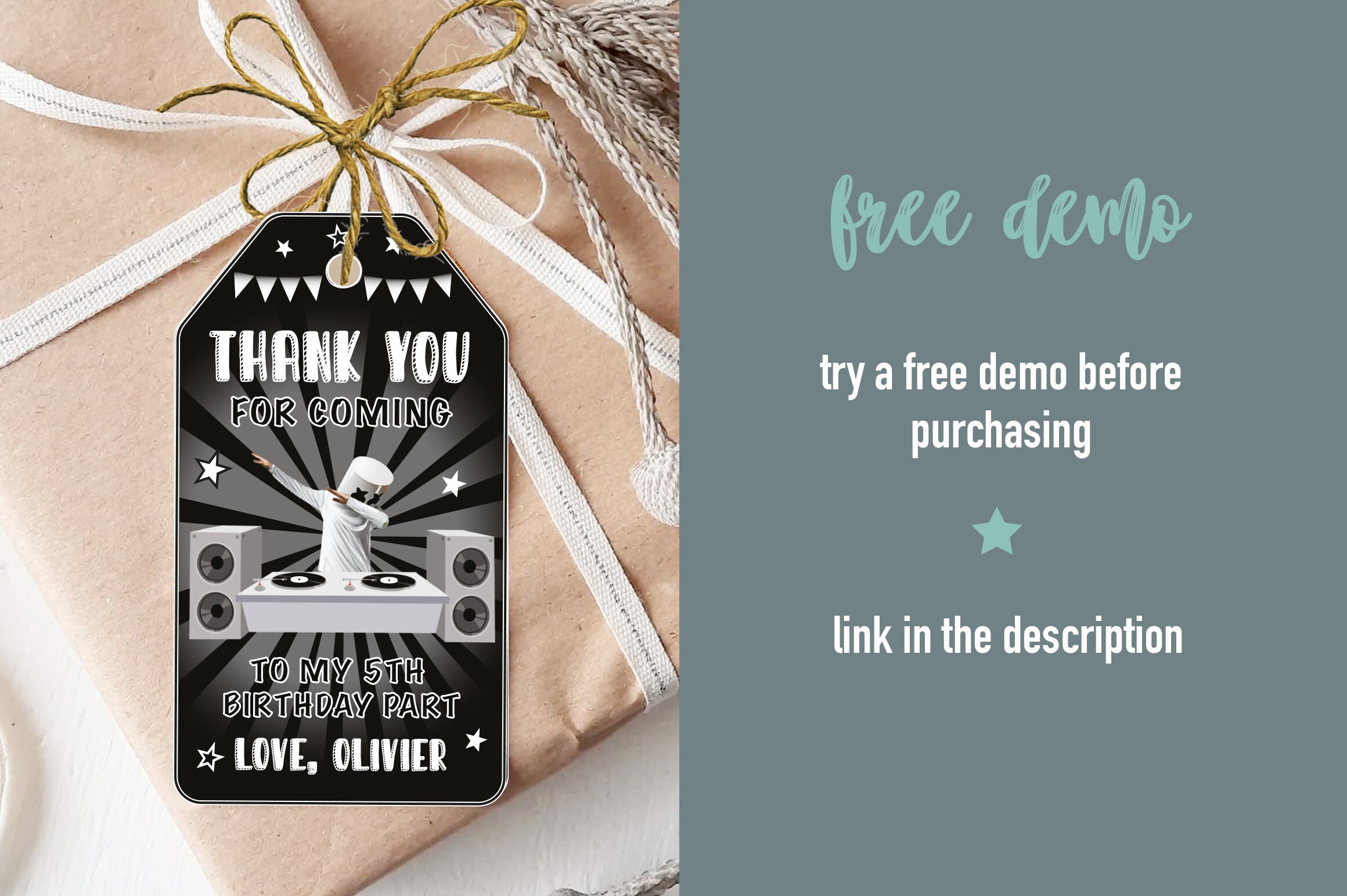 Marshmello Favor Tags for Birthday Party Gift Labels Decor Instant ...