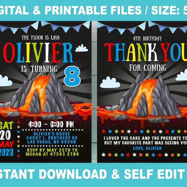 Printable Lava Invitation - Etsy