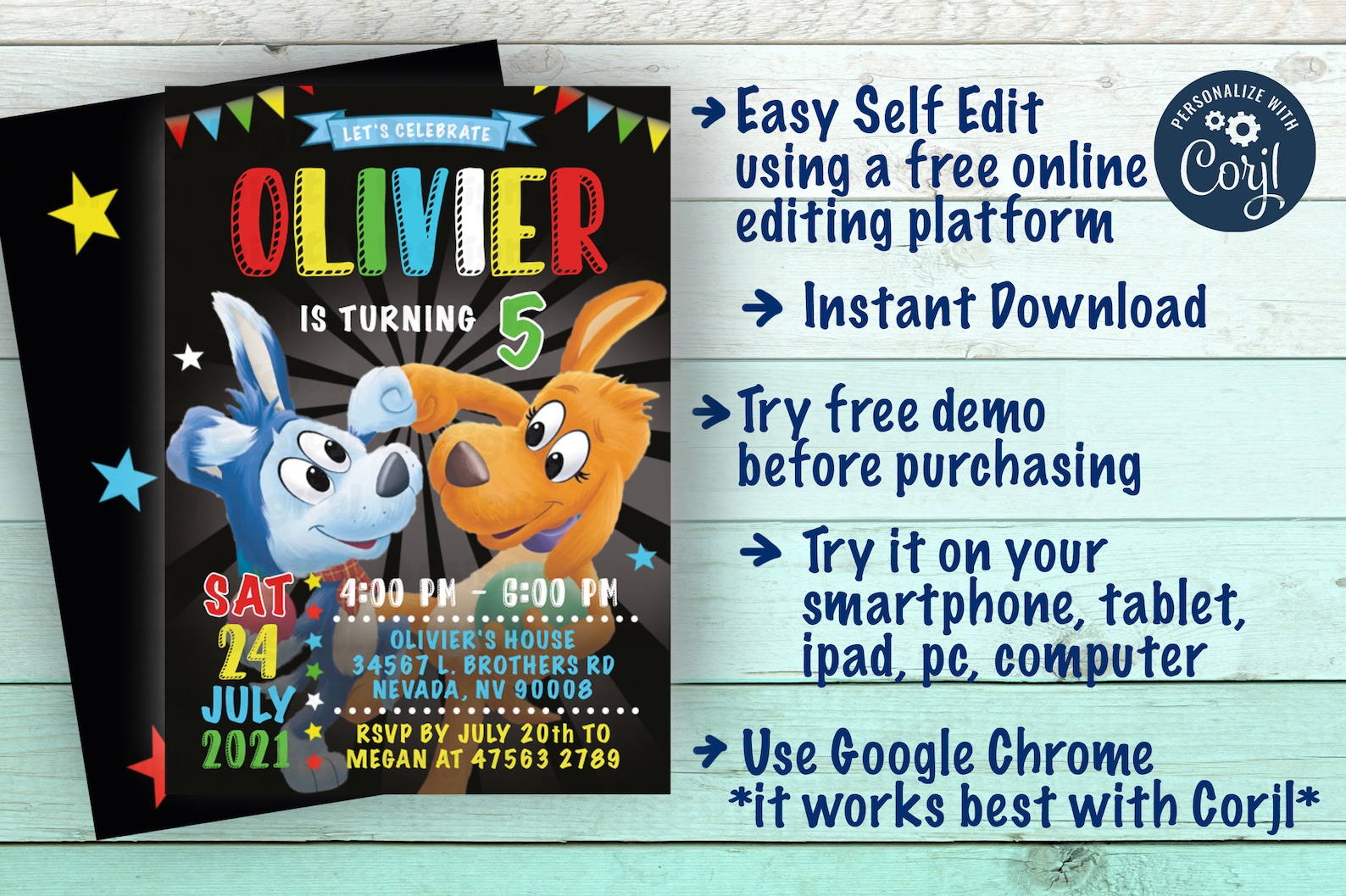 Go Dog Go Invitation for Birthday Party Digital Birthday | Etsy