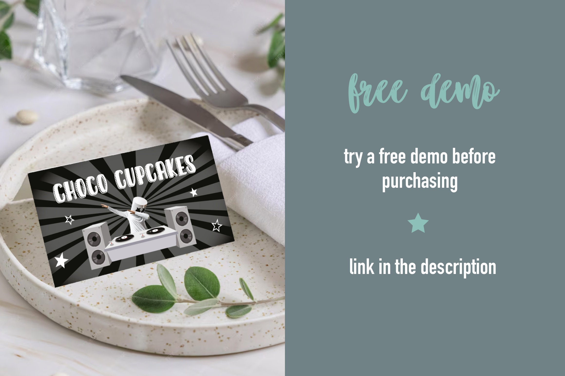 Marshmello Food Label for Birthday Party Folded Card Instant Download ...