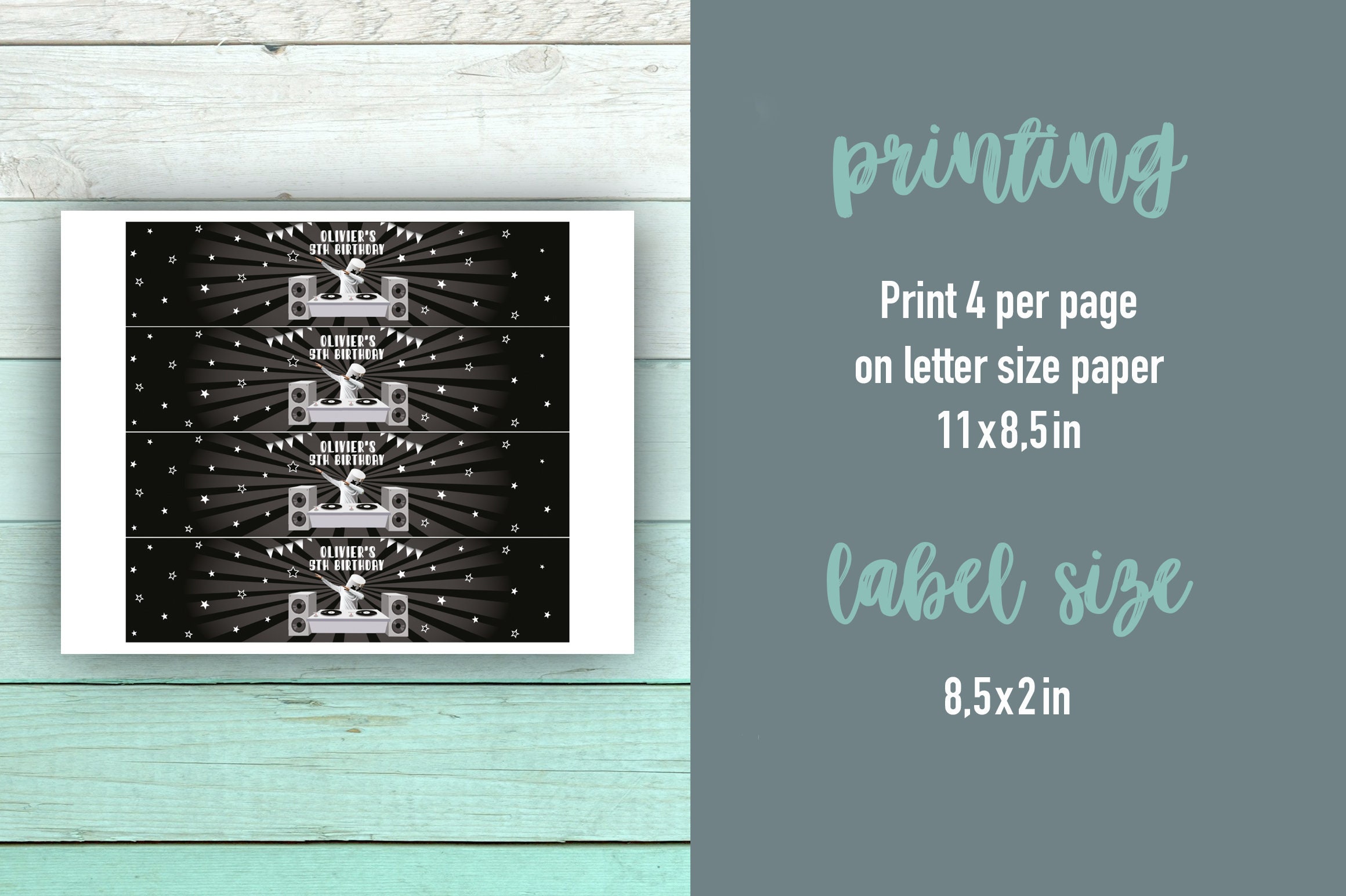 Marshmello Bottle Labels for Birthday Party Water Bottle Wrapper ...