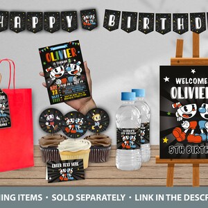 Cuphead Invitation for Birthday Party, Lucky Brothers Party Self Edit ...