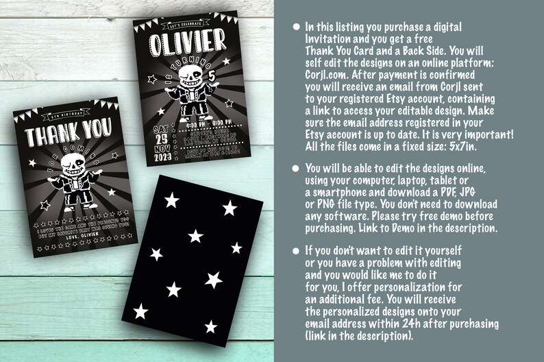 Undertale Invitation for Birthday Party Game Invite Self Edit - Etsy