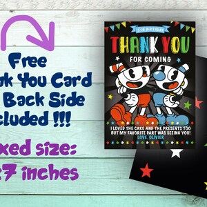 Cuphead Invitation for Birthday Party Cupheads Self Edit | Etsy