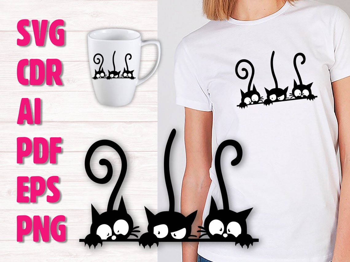 Funny Kittens SVG, Cat SVG, Crazy Cat Svg, Cricut Cut File, Silhouette ...