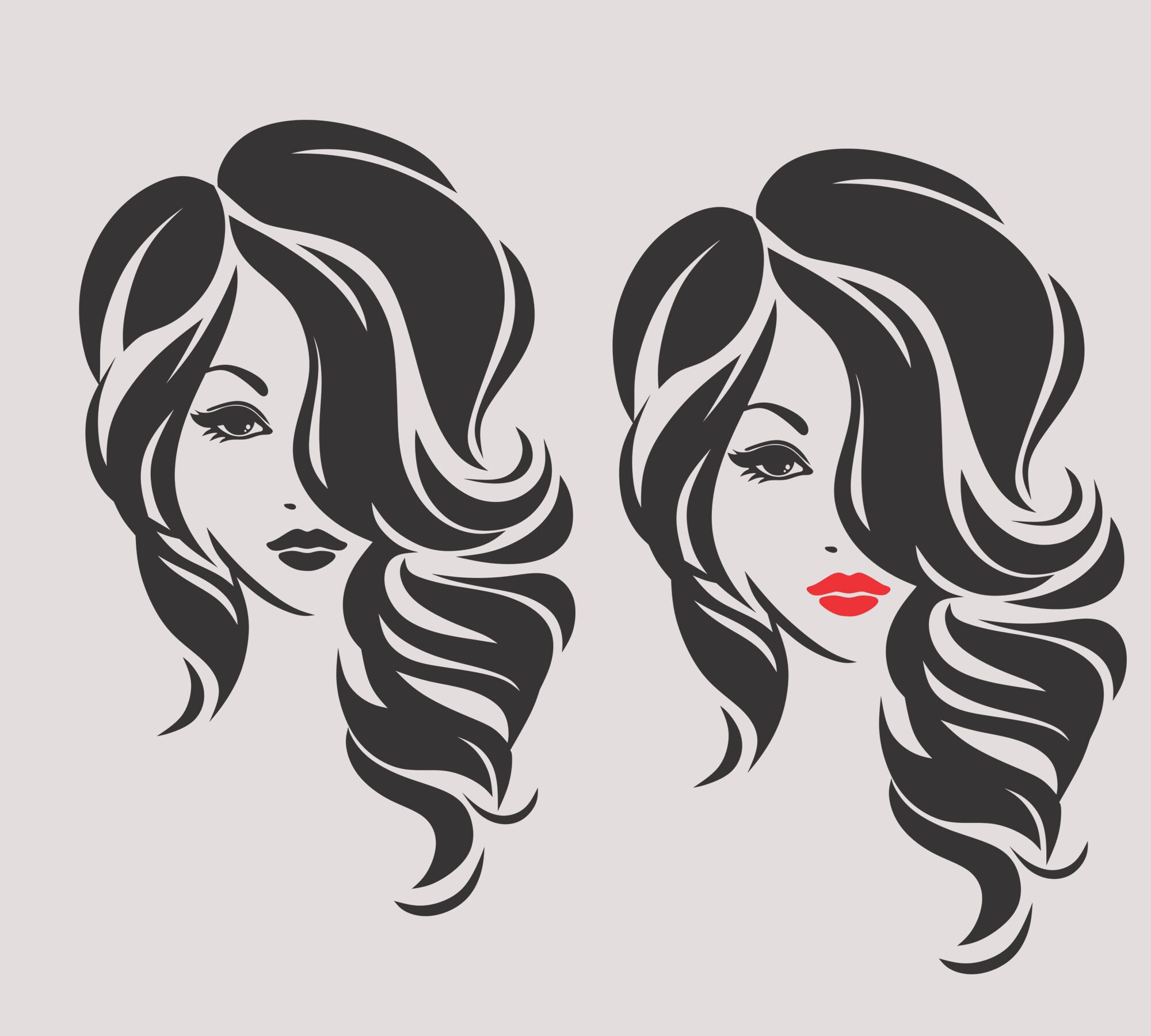 Woman Face Svg,eyelashes Svg,red Lips Svg,face Svg, Png, Pdf, Ai ...