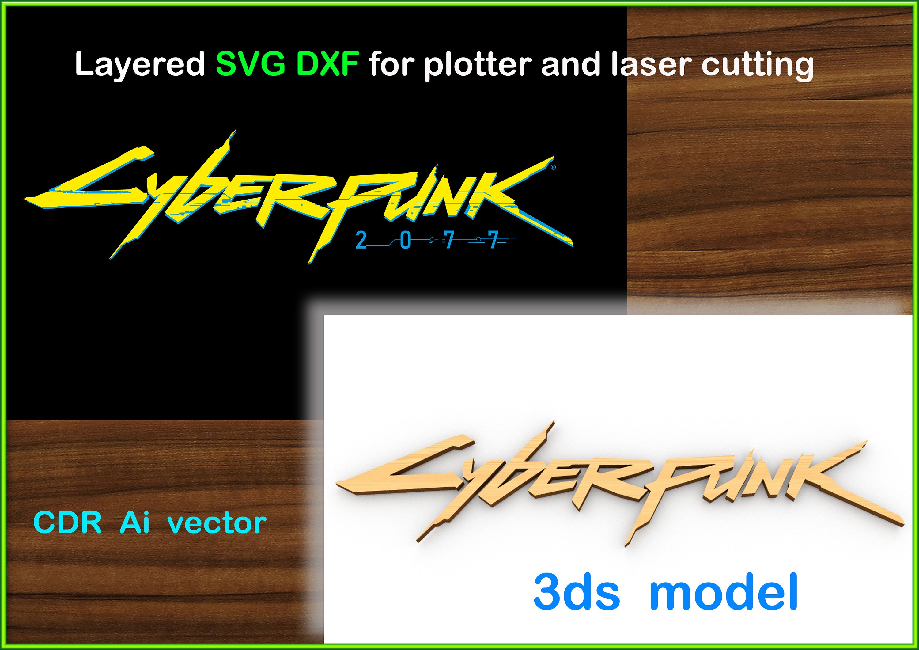 Cyberpunk 2077 Logo Layered Svg, Dxf, 3ds, Ai, Cdr, Pdf. PNG ...
