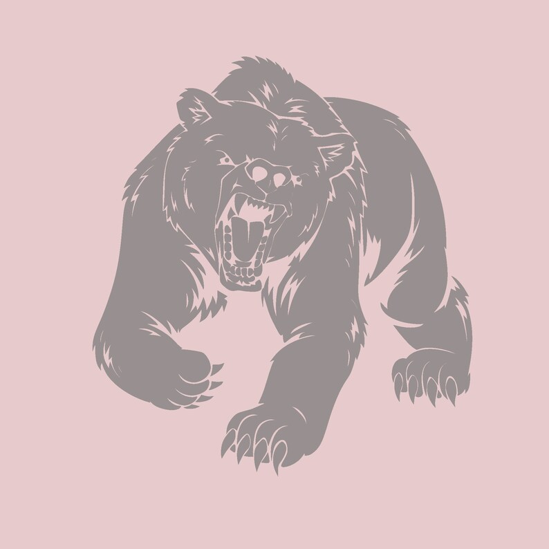Scary Bear Svg, Bear Angry Png, Bear Claws Clipart, Printable Bear Cut ...