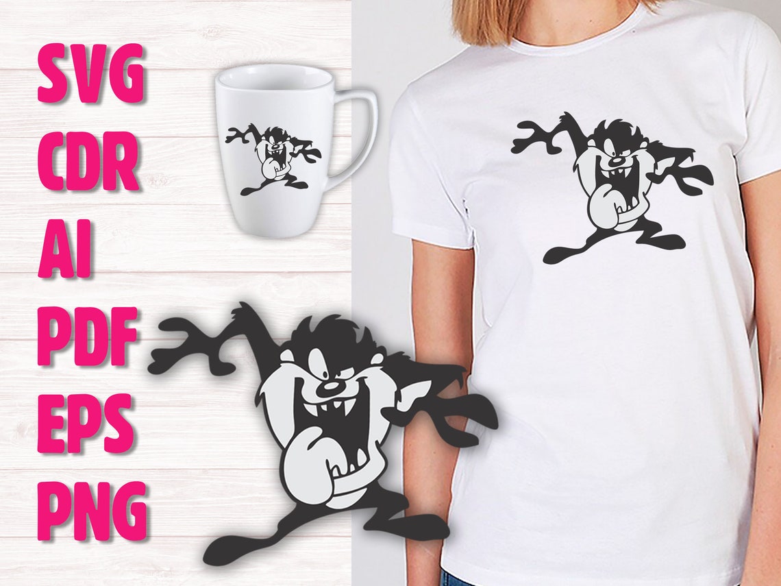 Tasmanian Devil SVG, Taz SVG, Cartoon Svg, Sticker, Cut Files, Cricut ...