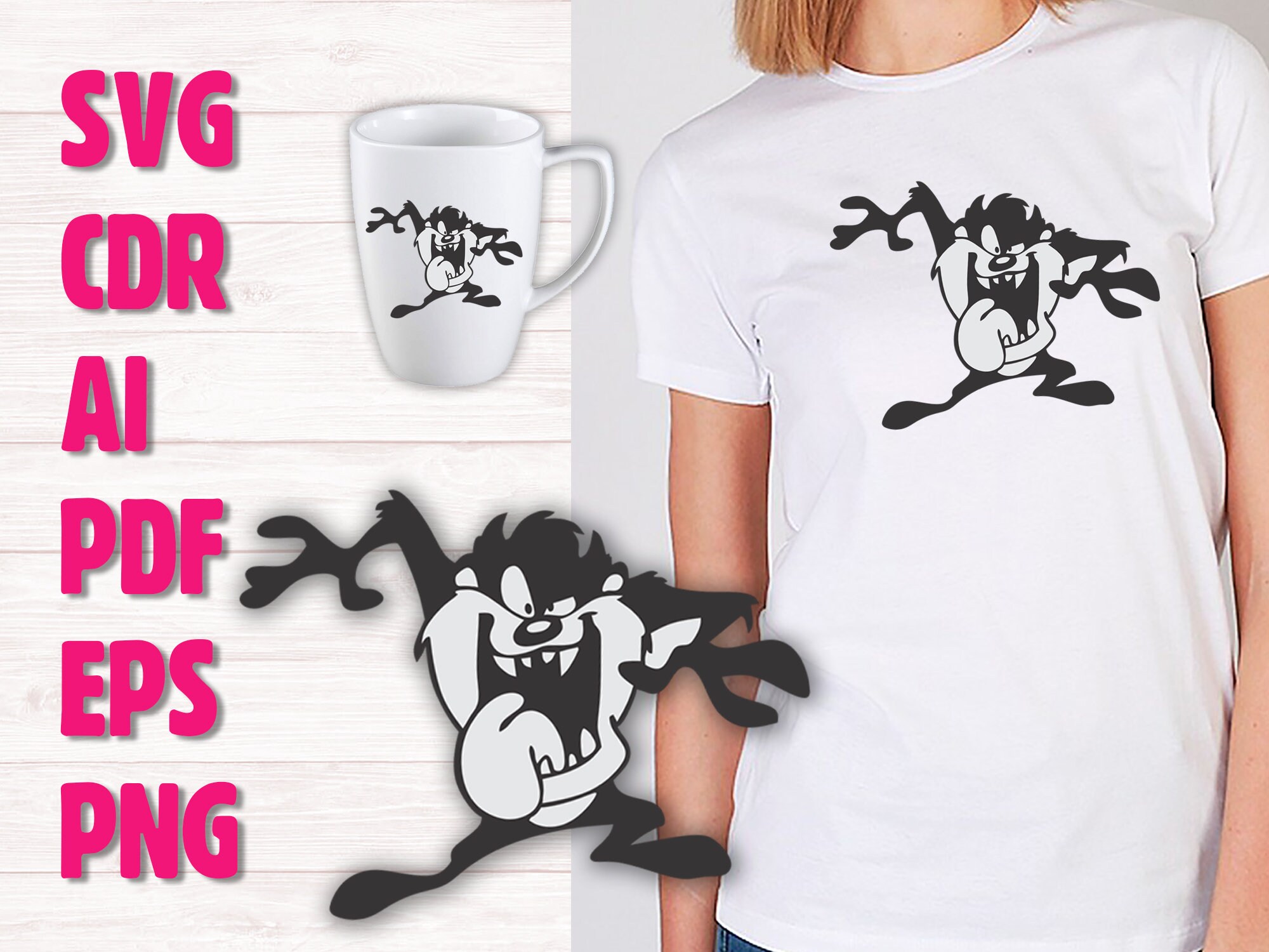 Tasmanian Devil SVG, Taz SVG, Cartoon Svg, Sticker, Cut Files, Cricut ...