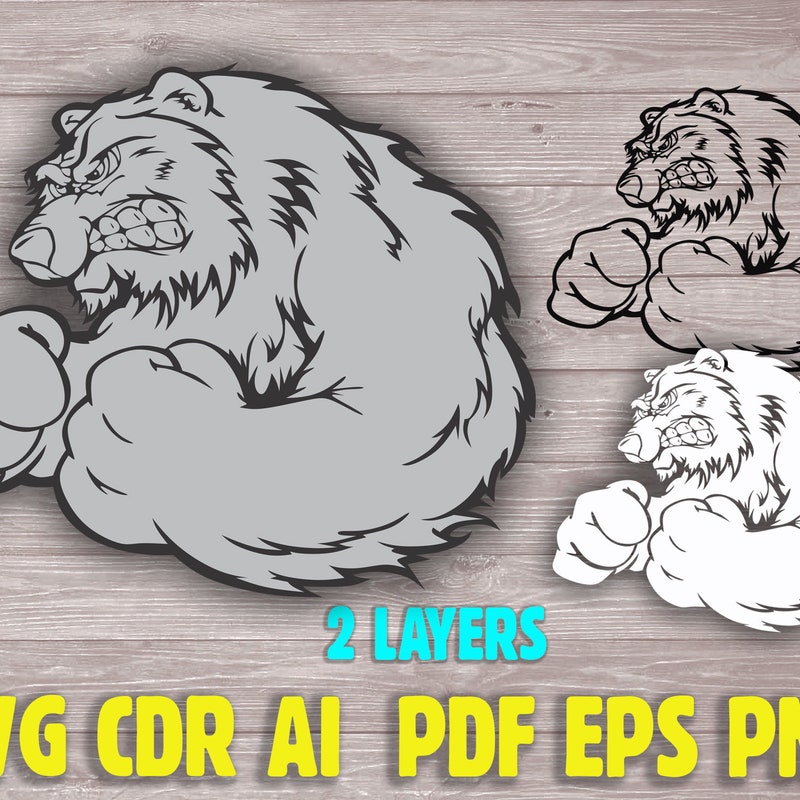Angry Bear Svg - Etsy