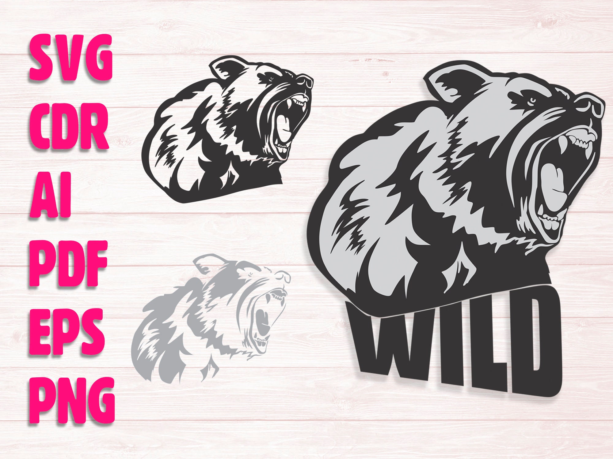 Wild Bear svg, oso enojado png, imágenes prediseñadas de garras de oso ...