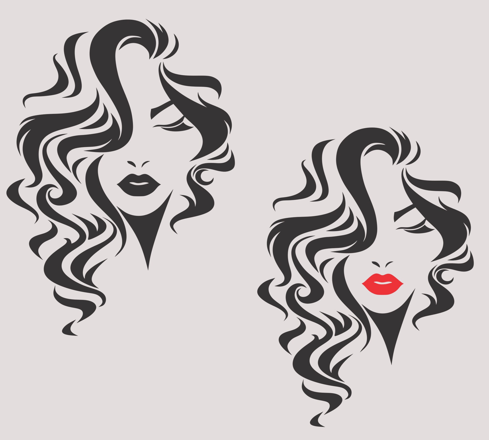 Woman Face Svg,eyelashes Svg,red Lips Svg,face in the Hat Svg, Png, Pdf ...