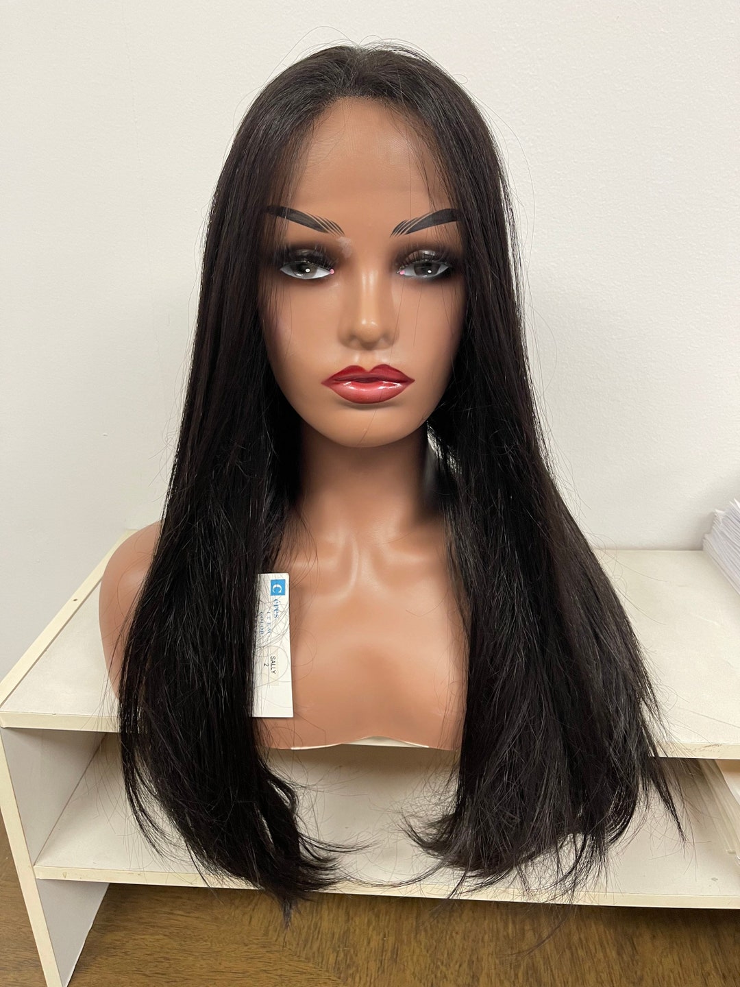 Long Straight Synthetic Wig, Lace Front Wig - Etsy