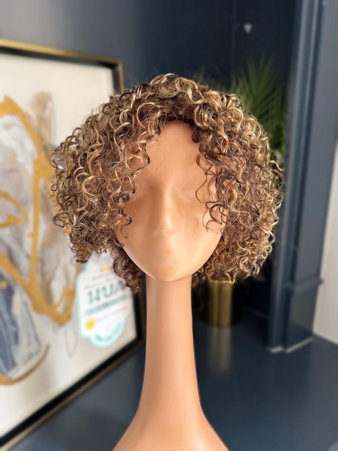 Short Curly Human Hair Wig 8 Inch - Etsy