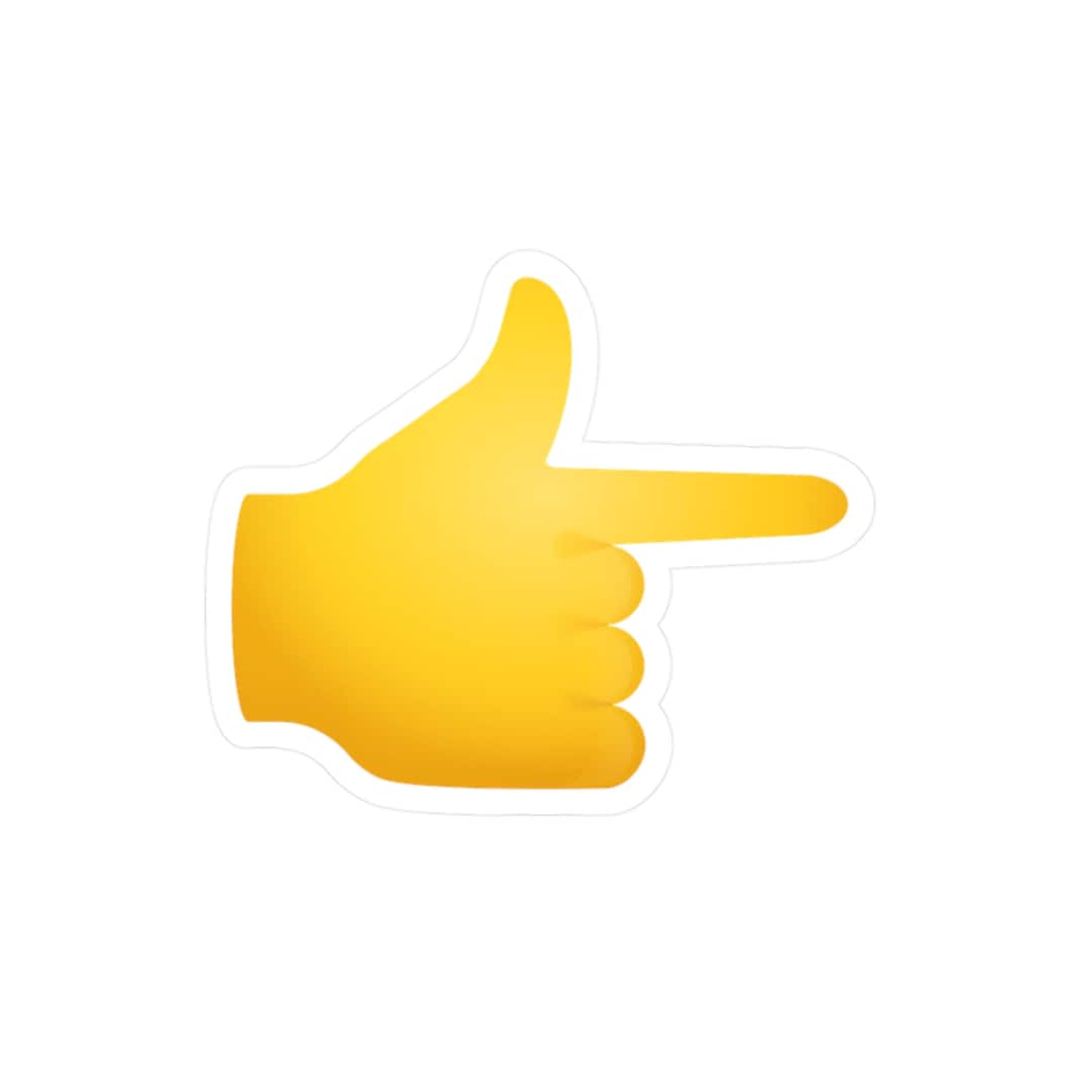 Pointing Finger Kiss-cut Vinyl Decal Emoji Design Water, Scratch & UV ...