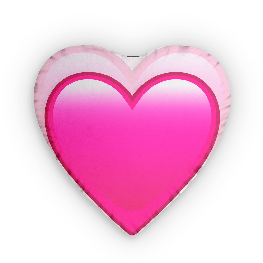 Pink Beating Heart Emoji Shaped Pillow Unique Home Decor Plush Cushion ...
