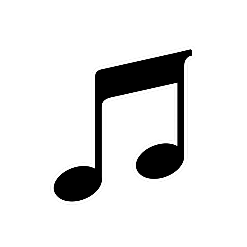 Black Boom Note Symbol Kiss-cut Vinyl Decal Music Note Design Water ...