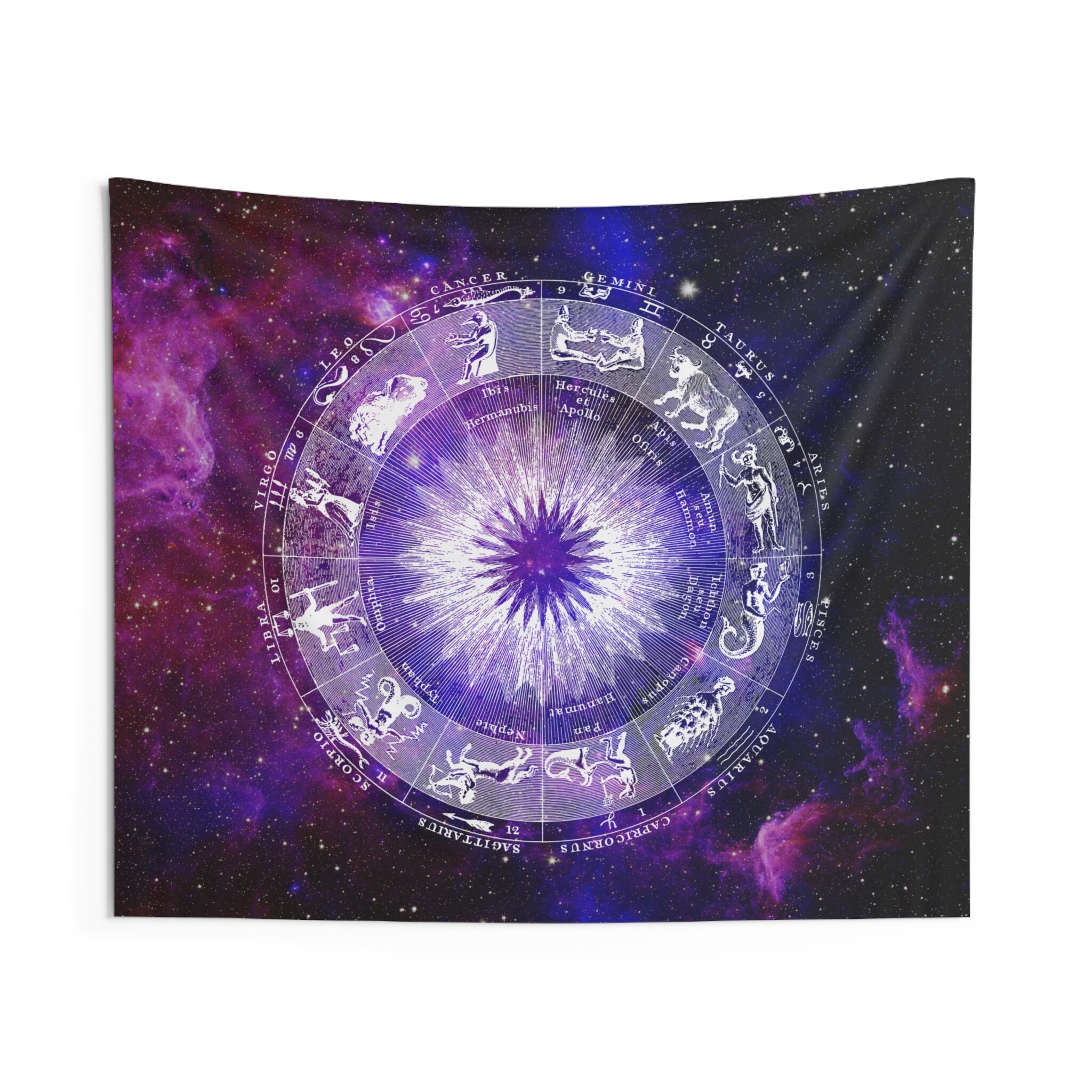 Zodiac Star Signs Wall Tapestry Astrological Home Decor Cosmic Space ...