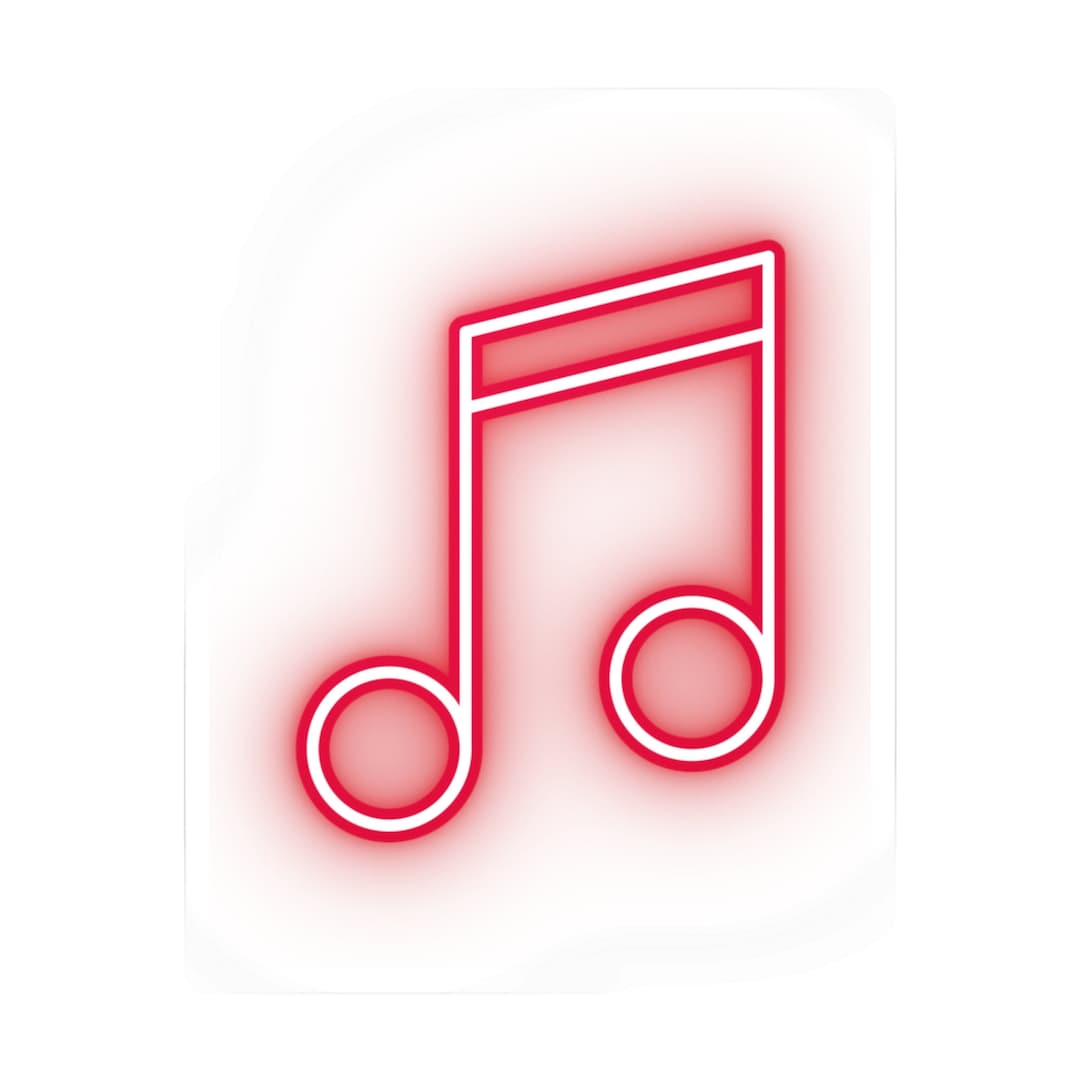 Neon Red Boom Note Symbol Kiss-cut Vinyl Decal Music Note Design Water ...