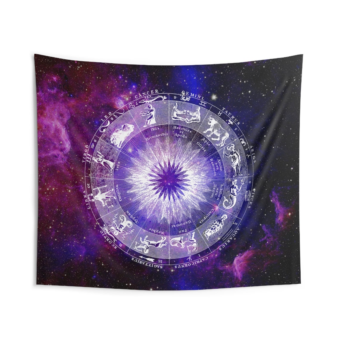 Zodiac Star Signs Wall Tapestry Astrological Home Decor Cosmic Space ...