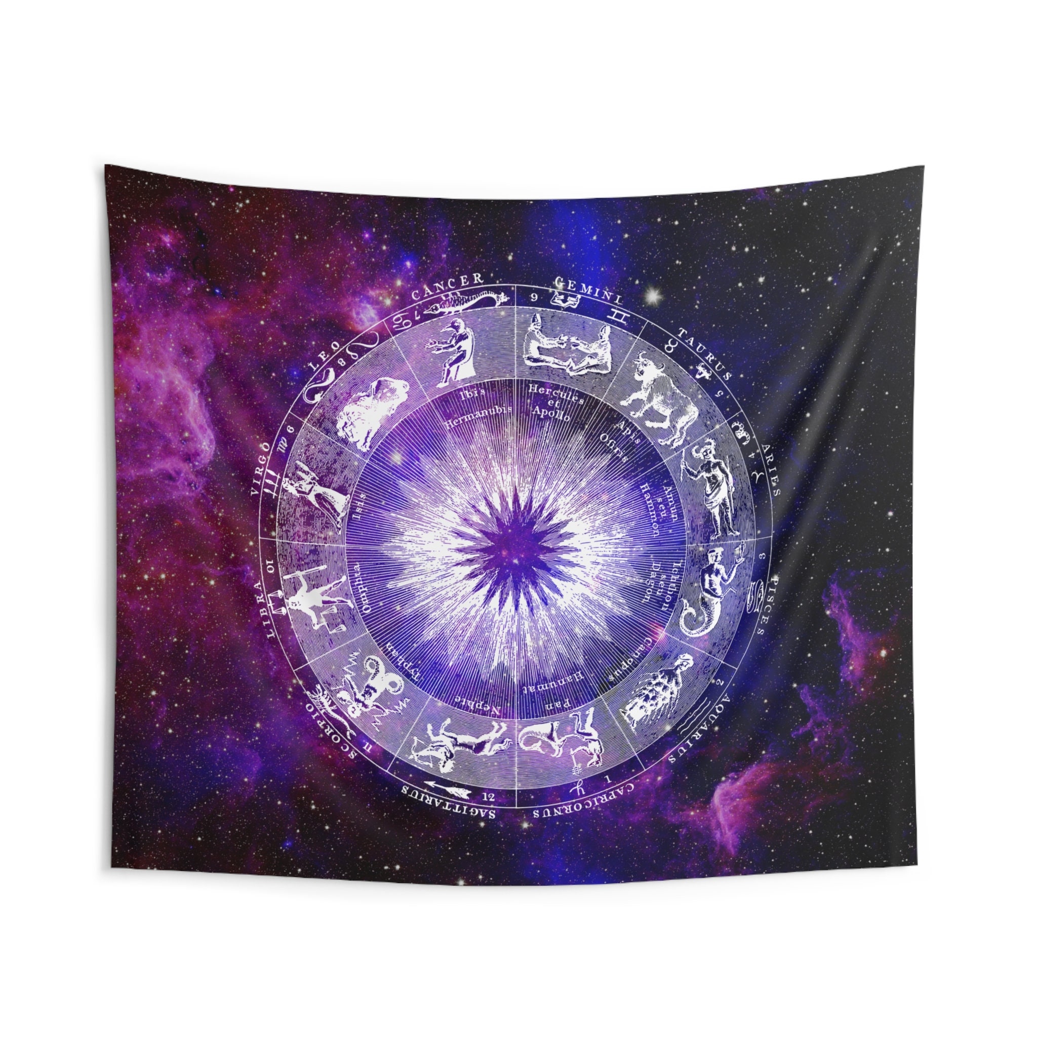 Zodiac Star Signs Wall Tapestry Astrological Home Decor Cosmic Space ...