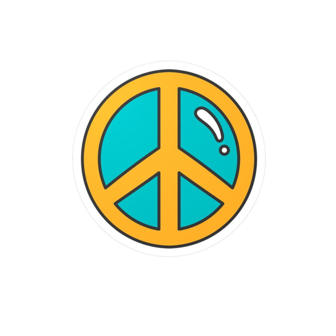 Peace Symbol Kiss-cut Vinyl Pop Art Decal Stationary Sticker Rainbow ...
