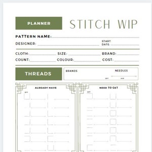 Stitch Planner | PDF Download - Etsy