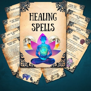 Healing Spells Kit, Book of Shadows Pages, Wicca Spellbook, Pagan ...