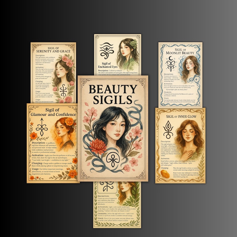 Secret Beauty Sigils, Printable Grimoire, Digital Witchcraft, Glamour ...