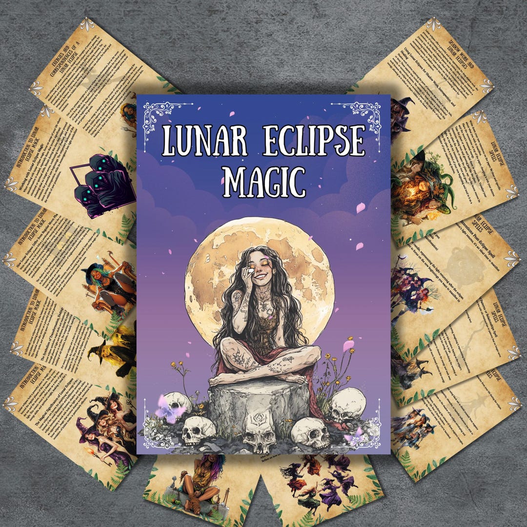 Secret Lunar Eclipse Magic Grimoire Pages, Eclipse Rituals, Book of ...