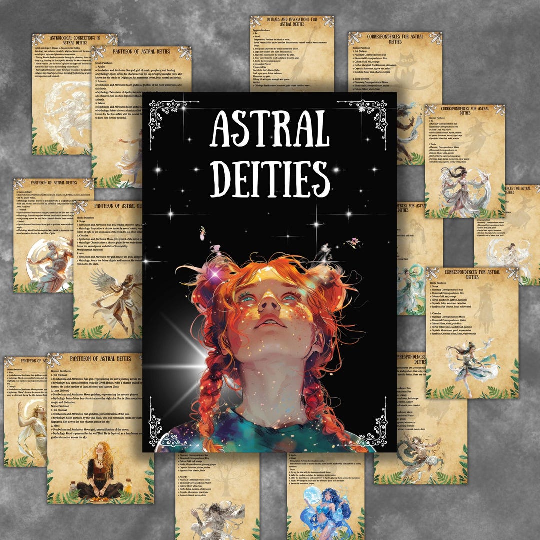 Secret Astral Deities Grimoire Pages, Wicca Book of Shadows, Deity ...