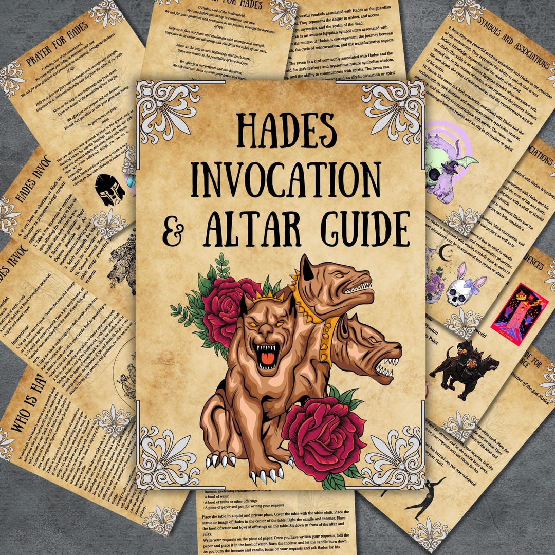 Hades Altar Guide, Grimoire Pages, Printable Hades Invocation, Rituals ...