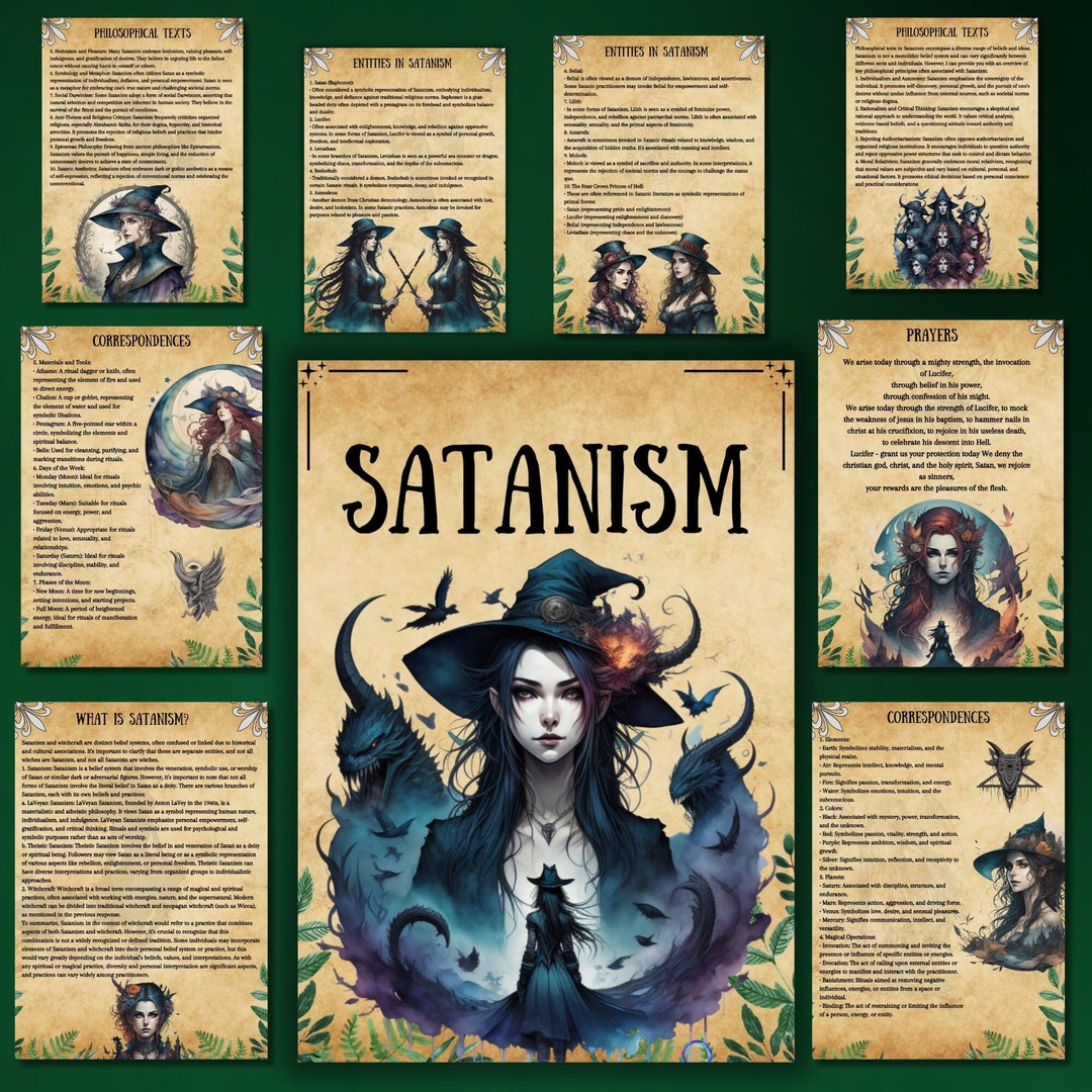 Satanism Grimoire Pages, Printable Book of Shadows, Dark Witchcraft ...