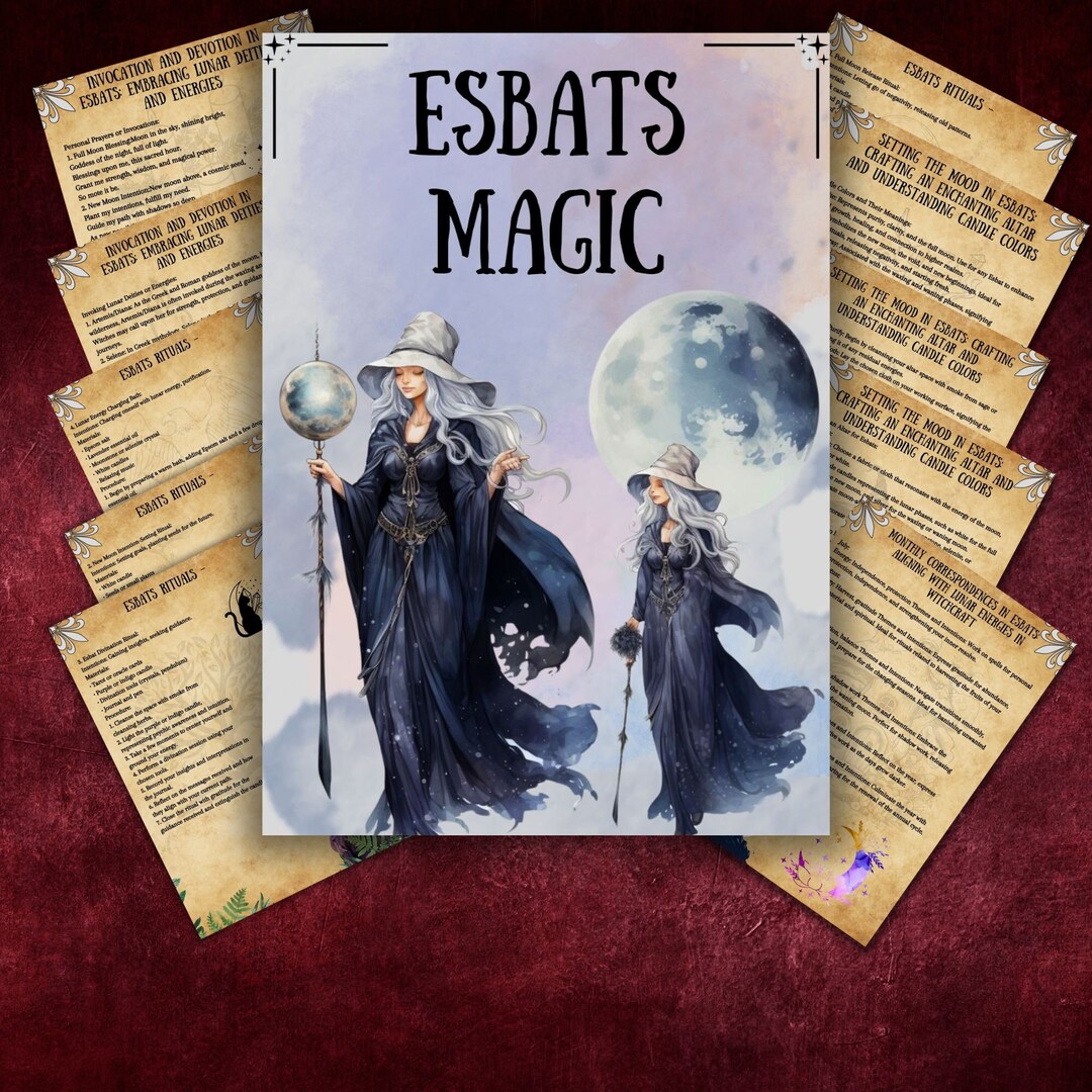 Secret Esbats Grimoire Pages, Wicca Book of Shadows, Printable Esbats ...